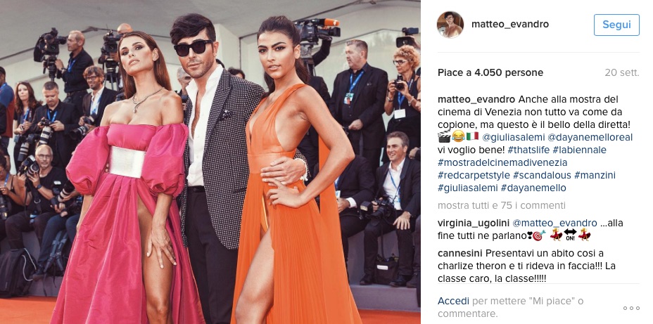MATTEO MANZINI: TRAVOLTO DALL'ALTA MODA E DAL FESTIVAL DI VENEZIA - Chi ...